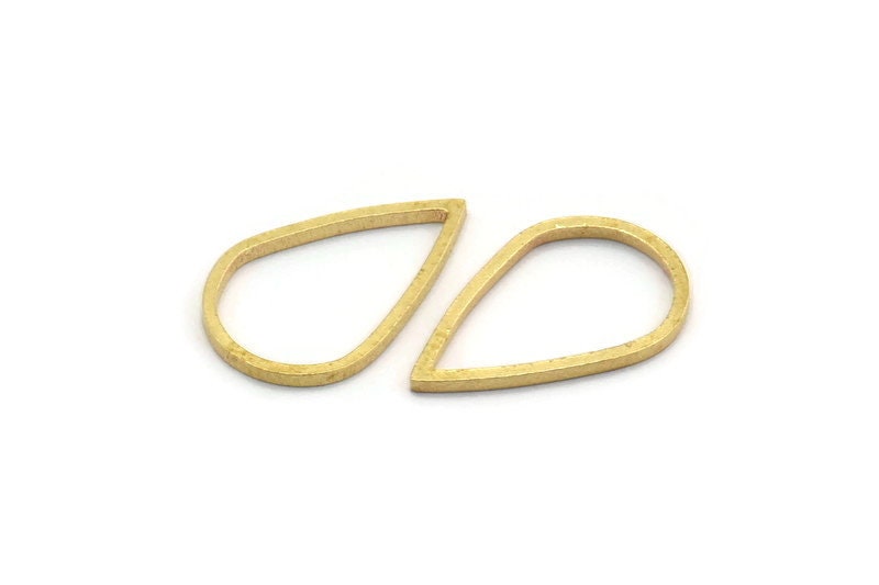 Brass Drop Connector, 50 Raw Brass Drop Connectors (17.5x11x1mm) A6252 ...